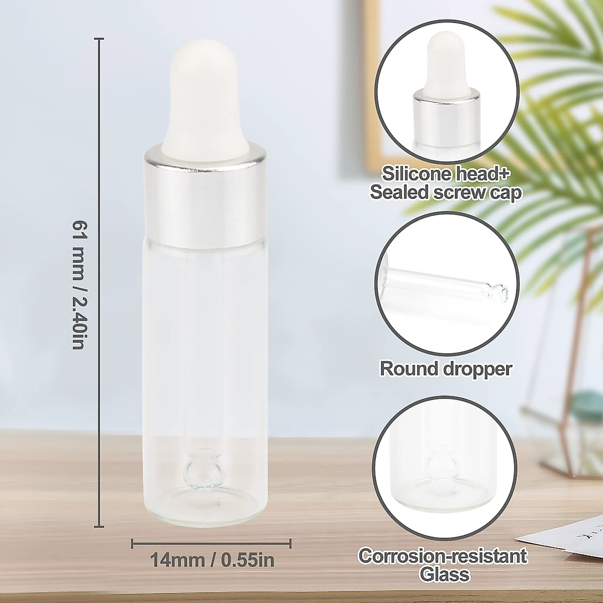 Clear Glass Dropper Bottles,35 Pcs 5ml Sample Dropper Bottles DIY Essential Oils Bottles Perfume Vials Cosmetic Liquid Containers