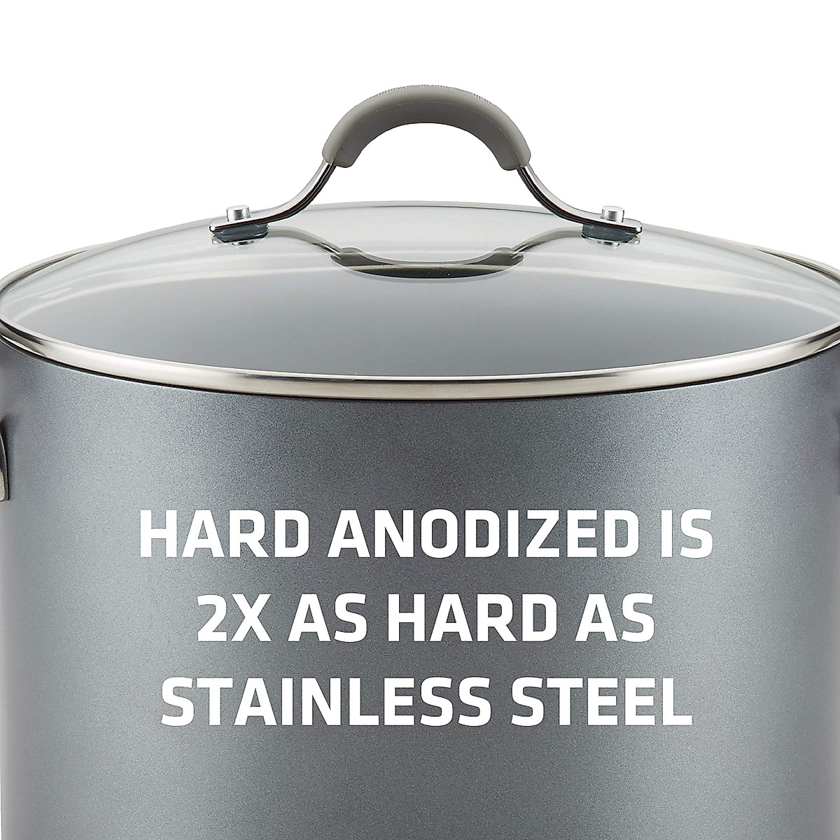 Circulon 81401 14" Helper Handle Hard Anodized Aluminum Skillet, 14 Inch, Oyster Gray