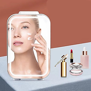 Mini Beauty Fridge, 10 Liters Beverage Refrigerator, Portable Beauty Freezer for Skincare, Breast Milk, Snacks, Medications and Beverage, Cooling and Heating, Mirrored Door