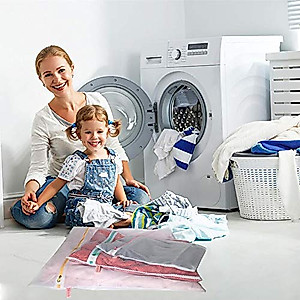 Mesh Laundry Bag 5 Pack with Fine Mesh & Coarse Mesh , OUYOOLE Laundry Wash Bag for Washing Machine, Travel, Delicates, Baby Clothes, Lingerie, Socks, Bra, Underwear