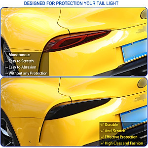 Fgtagtal Car Taillight Cover Fit for Toyota Supra GR A90 A91 MK5 2019-2024, Smoked Taillight Shell Trim Cover, Rear Tail lamp Decorative Protection Trim, 2PCS, Transparent Gray