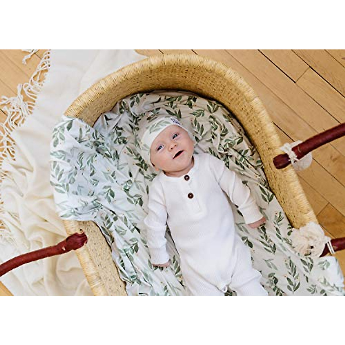 Large Premium Knit Baby Swaddle Receiving Blanket"Fern" by Copper Pearl