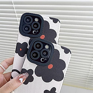 Phone Case Compaitble with iPhone 13 Pro Max Cover Fashion Cute Flower Pattern Design Silicone Protective Cases for Apple iPhone 13 Pro Max - White