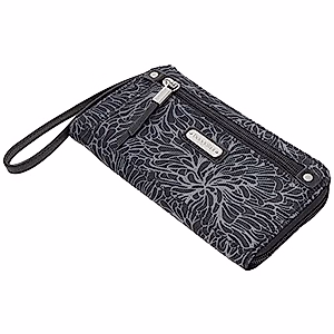 Baggallini womens Zip Around Wallet, Midnight Blossom Print, Black US