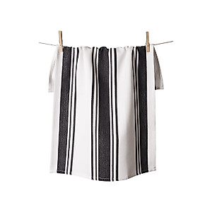 KAF Home Kitchen Towels, Set of 6, Black & White, 100% Cotton, Machine Washable, Ultra Absorbent