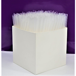 200 Clear Boba Plastic Drinking Straws, Disposable Jumbo Smoothie Straw for Bubble Tea,Extra Large and Wide,0.43" Wide x 8" Long,BPA Free Perfect Match for Milkshake or Slushies,Food Grade