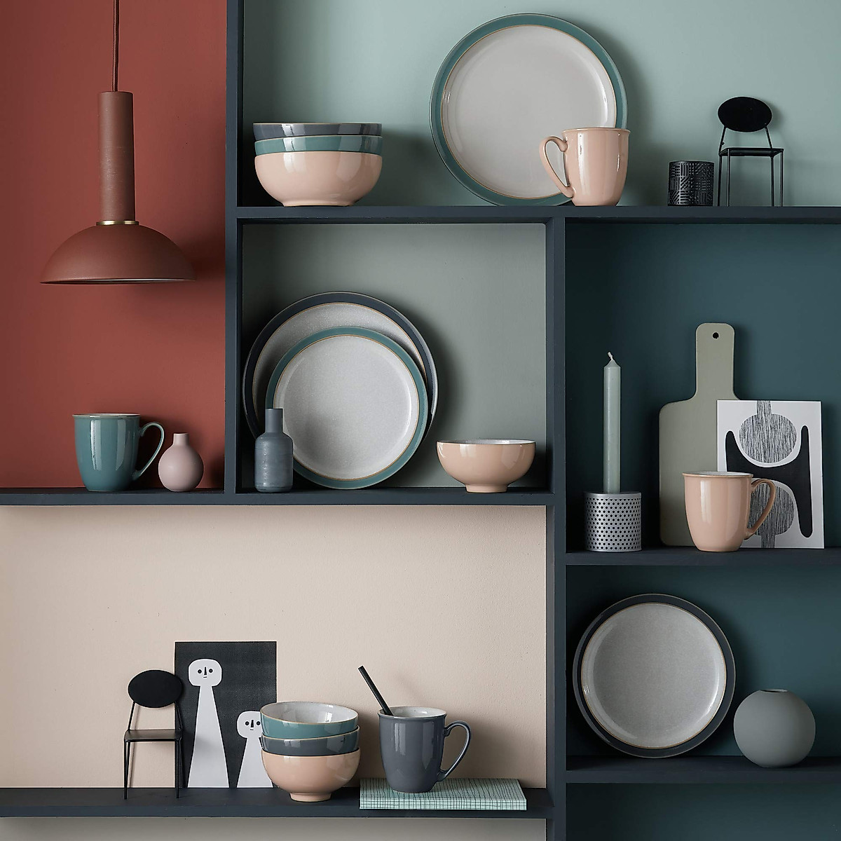 Denby Elements Fossil Grey 4 Pc Pasta Bowl Set