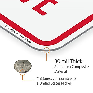 SmartSign No Trespassing Private Drive Sign - 2 Pack, 18 x 12 inch, 2mm Aluminum Composite, Pre-Drilled Holes, Red and White, Made in USA