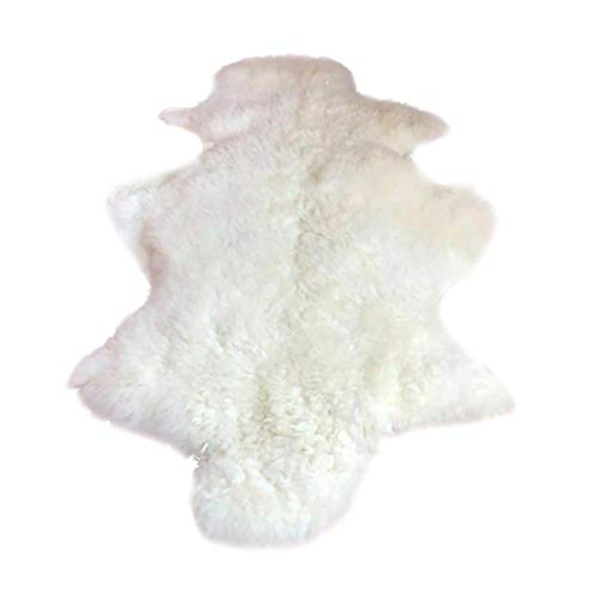 Genuine Ivory Sheepskin Rug Natural Single Short Lamb Fur Rug Soft Sheepskin Irregular Area Rug Fluffy Rugs Carpet for Bedroom,Home,Sofa 2.1x3.8ft