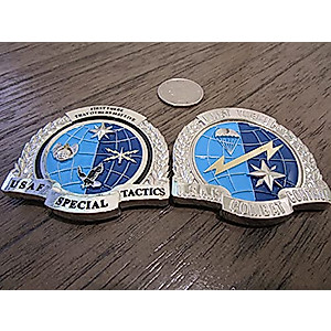 Set of 2 United States Air Force Special Forces Pararescueman Creed Pararescue PJ's Beret Skull & AFSOC Combat Control Challenge Coins