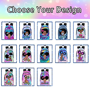 M YESCUSTOM Custom School Backpack for Girls Kids Personalized Backpack with Lunch Box Lightweight Preschool Elementary Girls BookBags Set, Casual Travel Daypack Shoulder Bag for Teenager