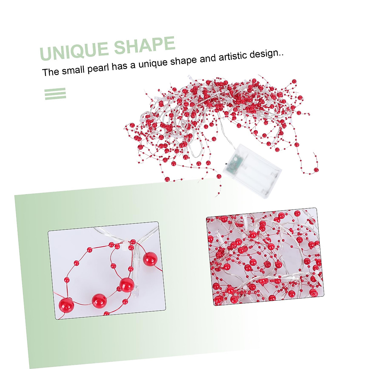 Uonlytech 1pc Light Post Christmas Hanging Light Pearl Beads Lights Birthday Hanging Decorations Berry Beaded Garland Lights Pathway Light Umbrella Pole Light Pearl Chain Fairy Plastic