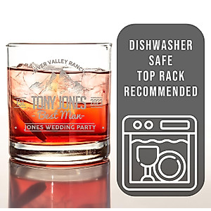 Personalized Etched 11oz Whiskey Glass - Custom Engraved Bourbon Christmas Gifts for Men, Dad Scotch Drinking Birthday Glasses, Groomsmen, Liquor Cocktail Rocks Old Fashioned, Ramsey