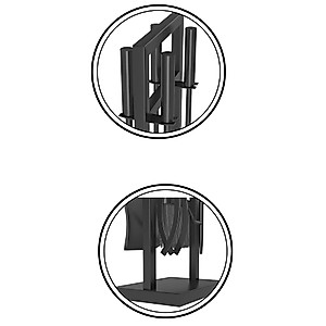CALIDOLA 5 Pieces Fireplace Tools Set Wrought Iron Fireplace Tools with Chimney Poker, Tongs, Shovel, Brush and Stand Hearth Accessories Set, Black