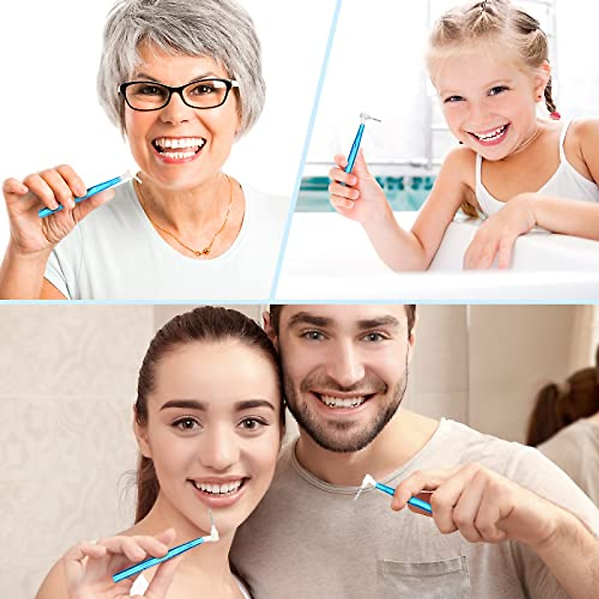 Jutom 100 Pcs Interdental Brush Tooth Floss Brush for Teeth Toothpick with Refill Heads Micro Tight Dental Picks for Teeth Cleaning Disposable Toothbrush Flossing Oral Braces Toothbrush (Blue)