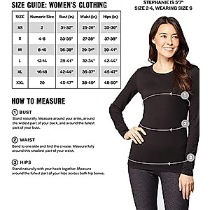 32 Degrees Women's Lightweight Baselayer Mock Top | Long Sleeve | Form Fitting | 4-Way Stretch | Thermal, Black, Large