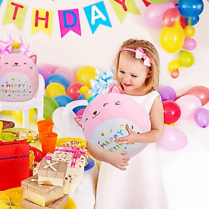 LICSOR Cat Plush Toy 12 Inch Cute Unicorn Cat Birthday Stuffed Animal Soft Cat Plushies Pillow Pink Doll Gifts for Kid Toddlers Home Room Decoration