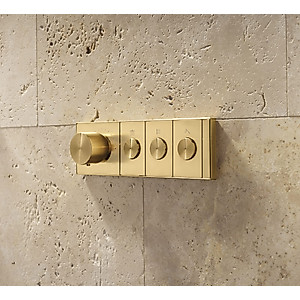 KOHLER 26347-9-CP Anthem Digital Thermostatic Valve Control Panel, Three-Outlet, Recessed Push Buttons, Polished Chrome