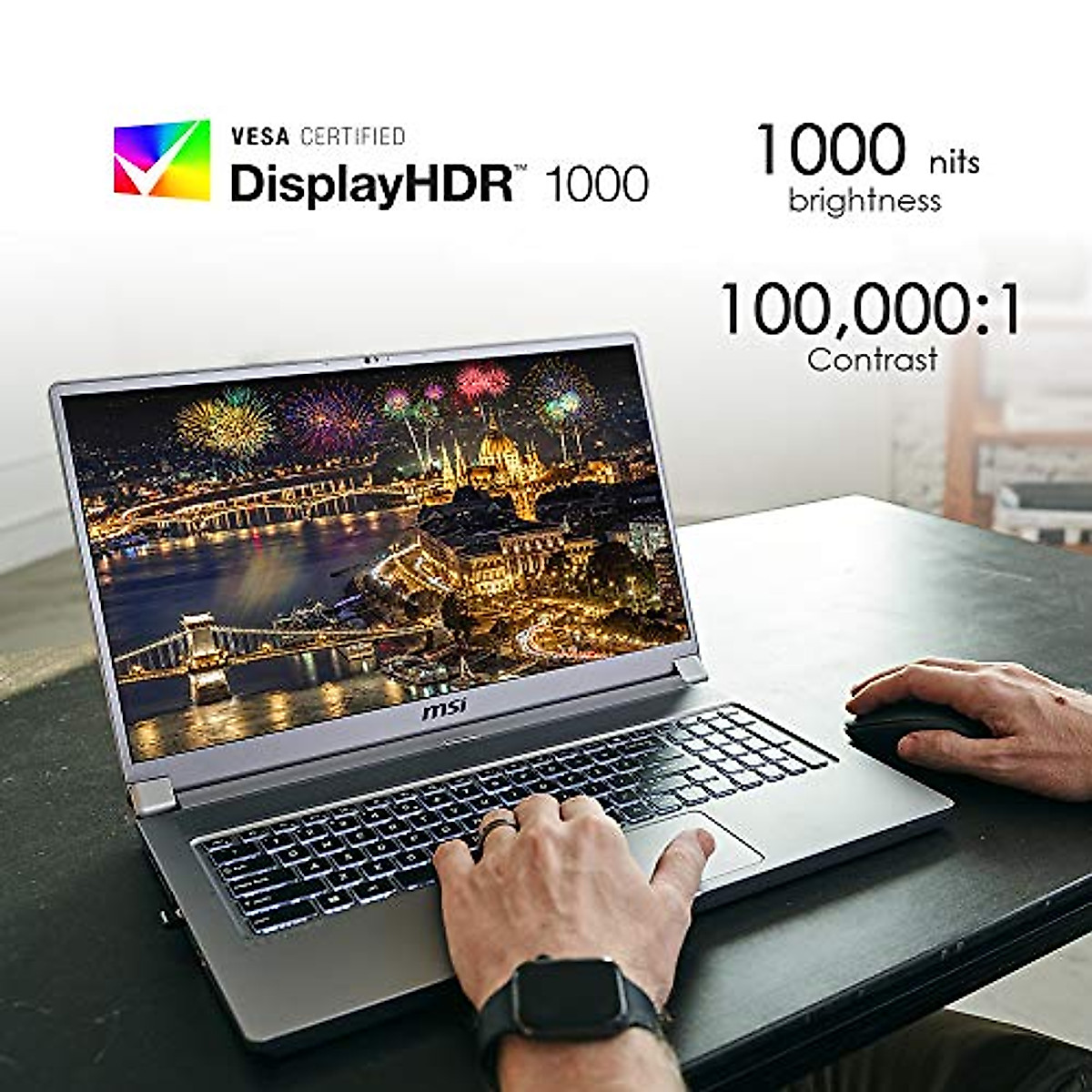 MSI Creator 17 A10SE-256 17. 3" FHD 144Hz 72% NTSC Thin Bezel, Close to 100% sRGB Creator Laptop Intel Core i7-10875H RTX2060 16GB 512GB NVMe SSD Win10PRO VR Ready