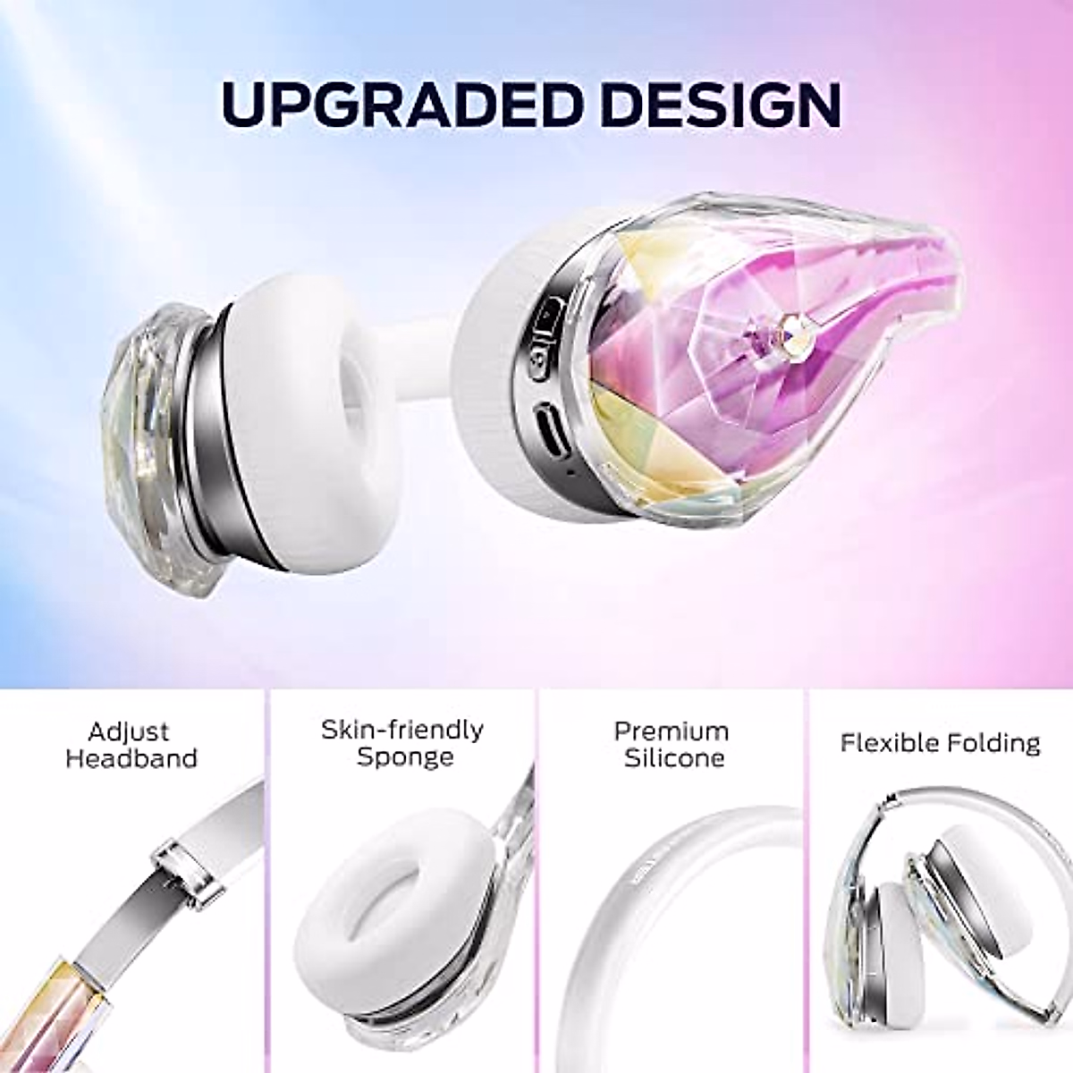 Monster Aria ANC Wireless Headphones On-Ear, Active Noise Cancelling Bluetooth Headphones, Ambient Sound, Built-in Mic, Clear Talk & Stereo Sound, 30H Playtime, Birthday Gift for Women Girl