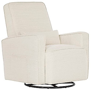 Evolur Holland Upholstered Plush Seating Glider Swivel, Glider Chair for Nursery in Thunder, Modern Nursery Glider, Tool-Free Assembly, Easy to Clean, Environmentally Conscious Glider