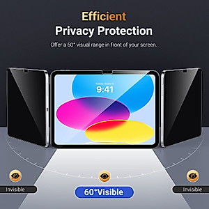 MoKo Privacy Screen Protector for iPad 10th Generation 10.9 Inch 2022, Anti-Spy Tempered Glass Screen Film Guard iPad 10.9-inch 2022 10th Generation, Matte