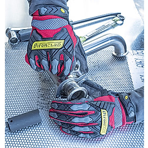 Ironclad Command Impact 360 Cut A6 Work Gloves; Touch Screen Gloves Conductive Palm & Fingers, Impact Protection, Machine Washable, Sized S, M, L, XL, XXL (1 Pair), Red (IEX-MIGR5-04-L)