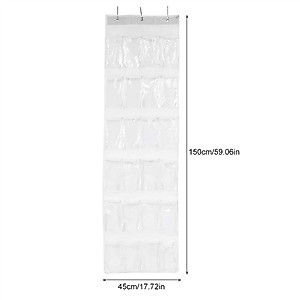 Wisecoco 24-Pockets Over The Door Shoes Organizer, Space Saving Hanging Storage Bags Closet Storage Rack Hangs on Closets for Shoes, Sneakers
