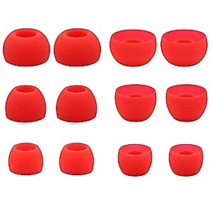 BLLQ 12 PCS Replacement Eartips Silicone Earbuds Tips Ear Tips Compatible with Beats Studio Buds,S/M/L .Red 432