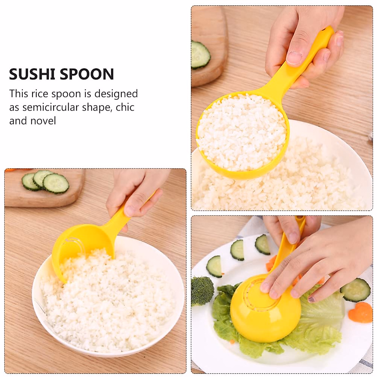 4Pcs Rice Mold Paddle Rice Ball Molds Rice Ball Spoon Sushi Making Tools Plastic Spatula Cooking Utensil for Home Kitchen Restaurant