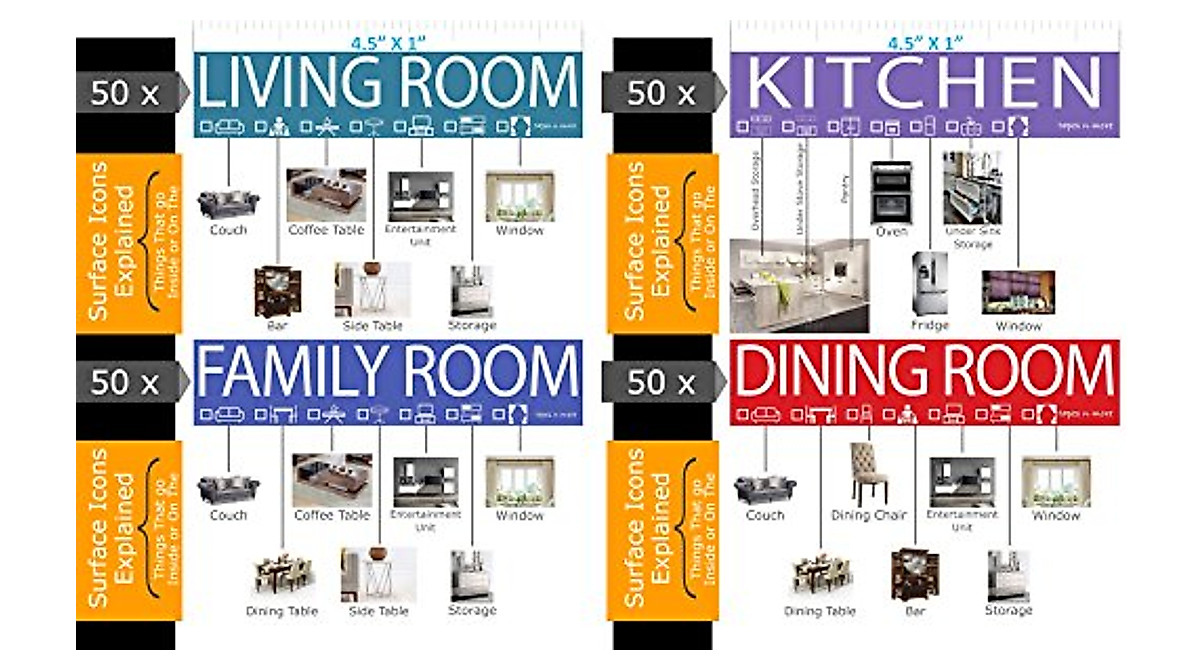 600 Color-Coded Moving Labels for 3-Bedroom Home | Organize & Pack Faster