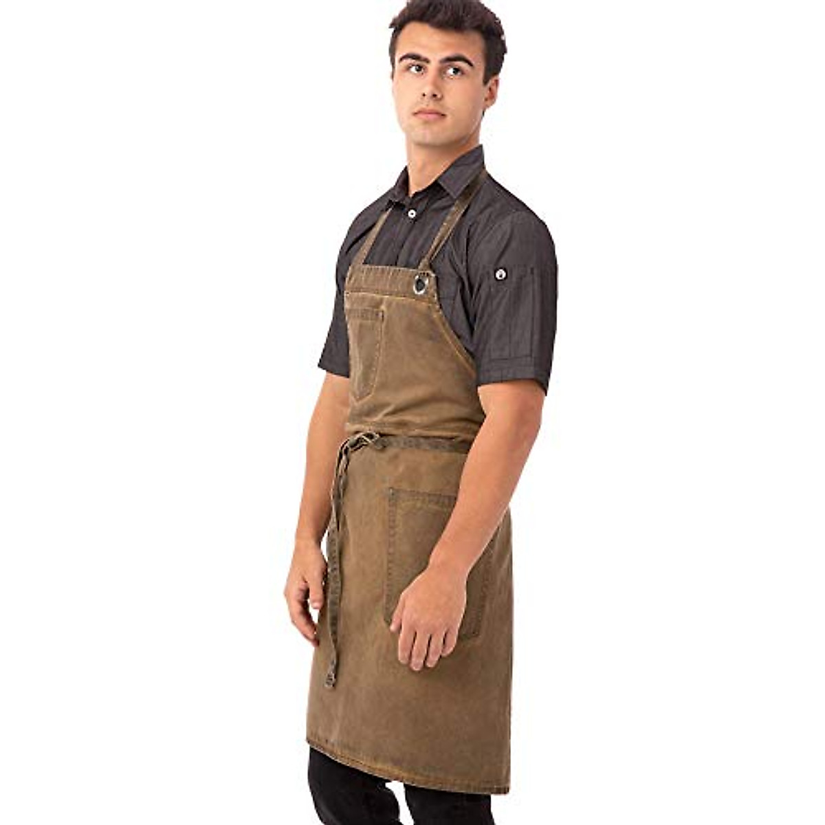 Chef Works Unisex Dorset Bib Apron, Golden Brown, One Size