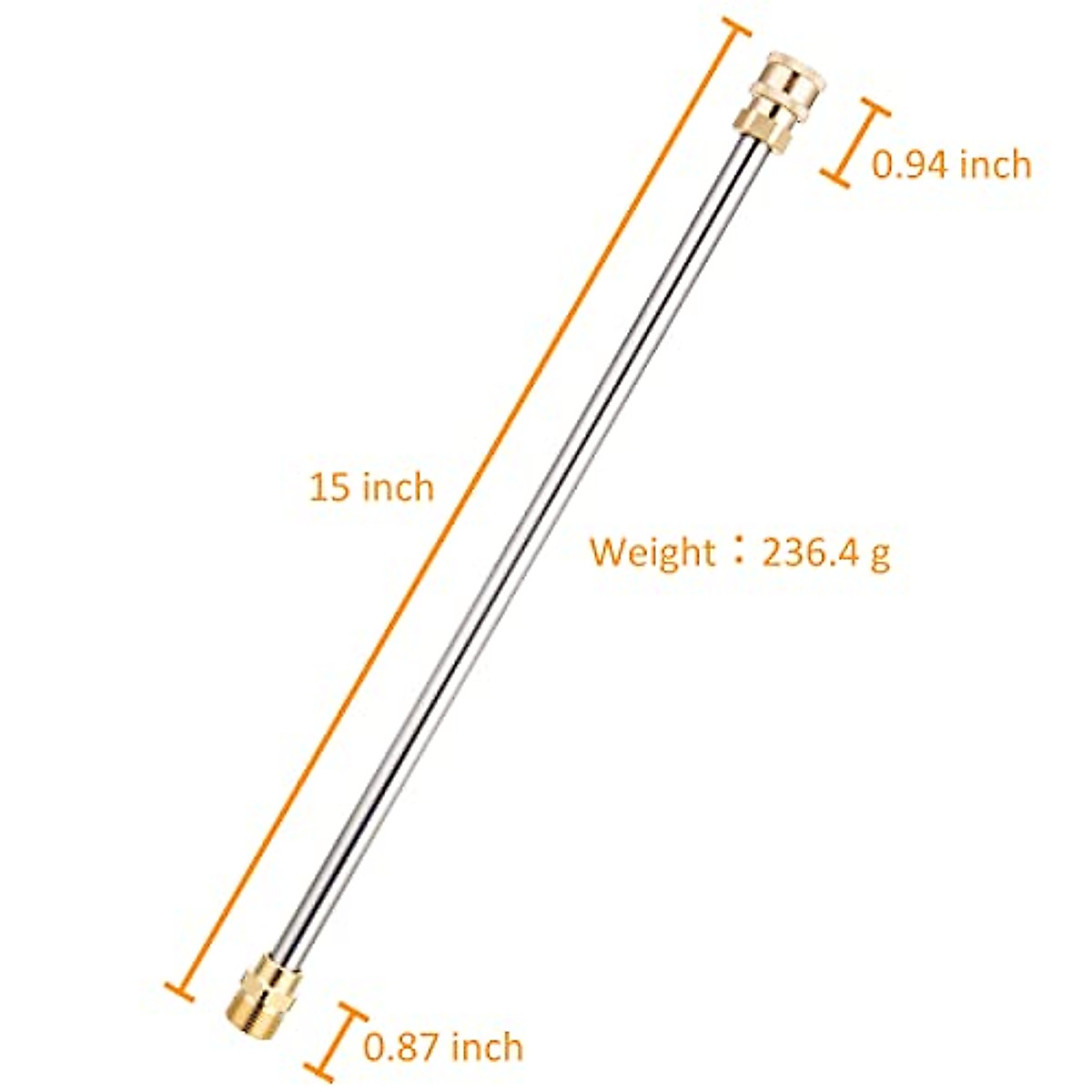 PWACCS Pressure Washer Extension Wand, Universal Lance Extension for Power Washer, Stainless Steel Replacement of Pressure Washing Extended Rod, M22 to 1/4 Inch Quick Connector