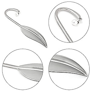 2 Pcs Metal Feather Bookmarks Feather Pendant Bookmarks Creative Exquisite Book Marks Classical Gift Office School Stationery Supply