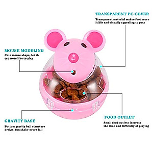 tiopeia 2Pcs Cat Treat Dispenser Toy, Mouse Shape Cat Interactive Toy and Food Dispenser for Pet Increases IQ Interactive & Food Dispensing