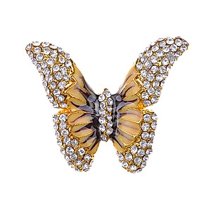 Alilang Butterfly Purple Enamel Crystal Synthetic Amethyst Rhinestone Spring Fashion Custom Ring