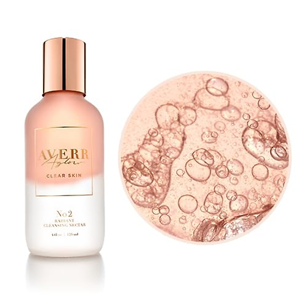 Averr Aglow - No.2 Radiant Cleansing Nectar - Rinse-Free Anti-Aging Daily Face Wash - Fights Acne, Breakouts, Blackheads & Blemishes - Plant & Mineral Based - For Men & Women - 4fl oz / 120 ml