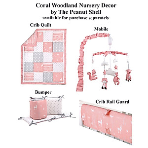 Coral Pink Medallion Fitted Crib Sheet - 100% Cotton Floral Damask Baby Girl Nursery and Toddler Bedding