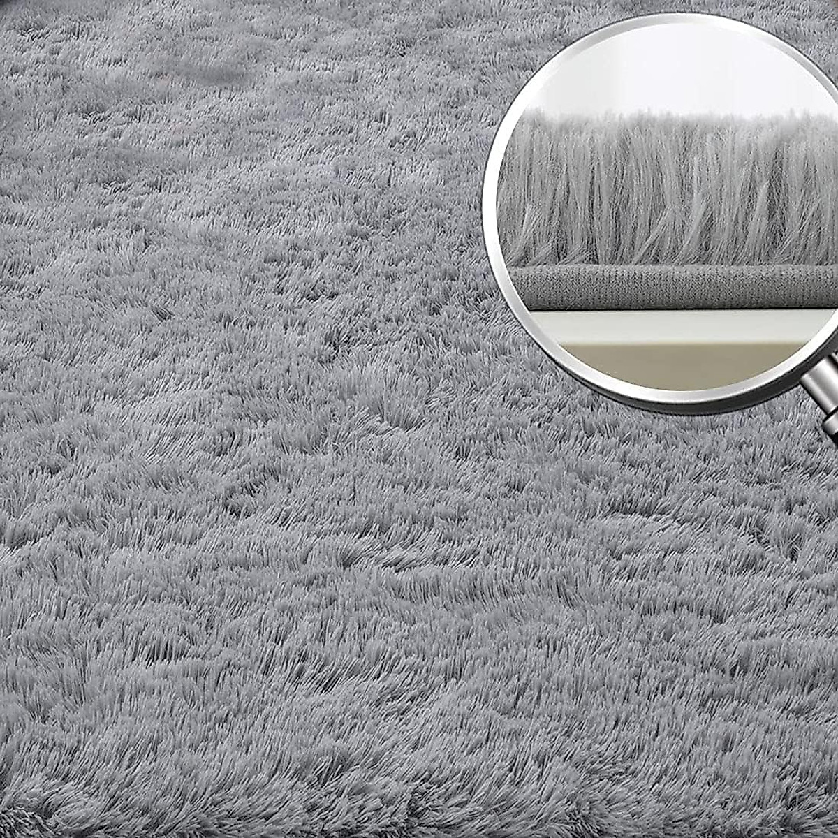 YOBATH Fluffy 8x10 Feet Large Area Rugs for Living Room Bedroom, Big Modern Soft Fuzzy Shaggy Carpet Shag Rugs Girls Boys Kids Nursery Dorm Room, Grey