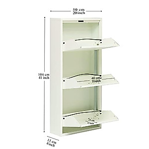 Mabel Home Modern 3 & 4 & 5 Drawer Shoe Cabinet, 3-4-5 Tier Shoe Rack Storage Organizer (3 Tier, White)