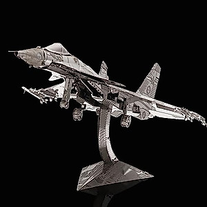 JOMIOD 3D Metal Model Kits, J20 Jet Military Airplane Model Building Kits for Teens Men Hobbies Toys, 3D Metal Puzzle for Adults DIY Brain Teaser Puzzles, Great Birthday Gifts (J-15)