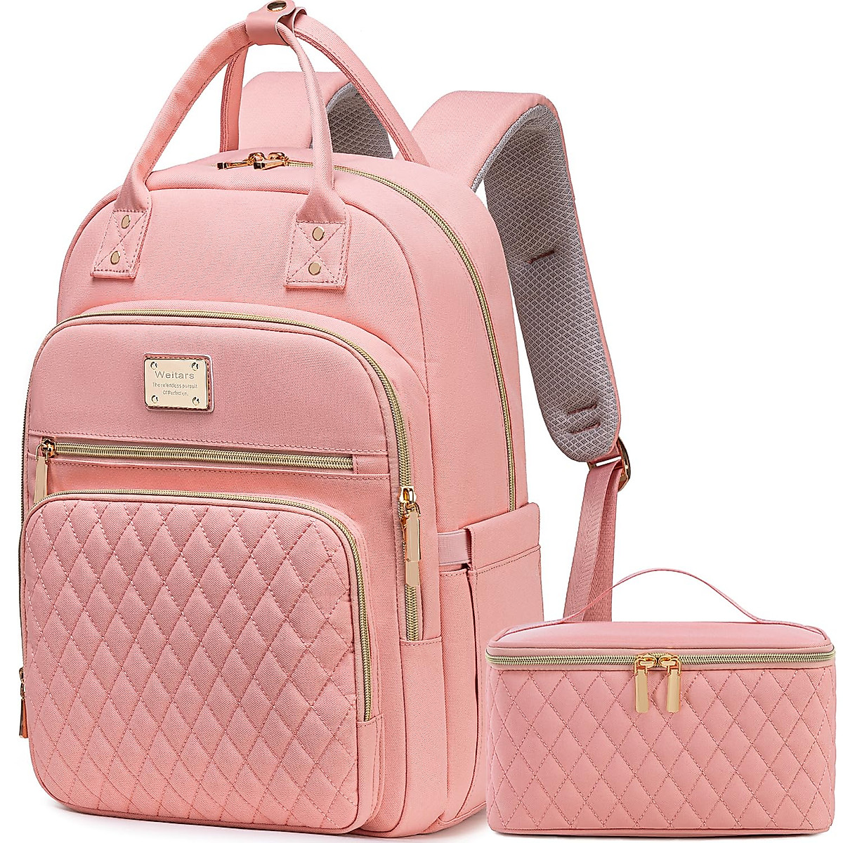 Weitars Lunch Backpack for Women,15.6 Inch Laptop Backpack Travel Backpack for Women,Work Backpack,Teacher Nurse Backpack Insulated Lunchbox Backpack