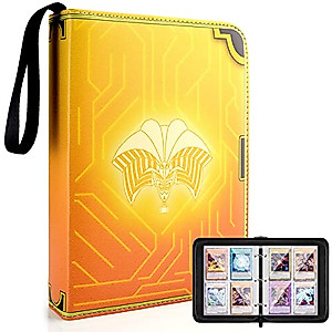 JoyHood Trading Card Binder for YuGiOh Cards, TCG Card Folder Album Books Case with Zipper Fits PM MTG YGO, Holds Up to 400 Cards, Gifts for Boys/Girls (Exodia)