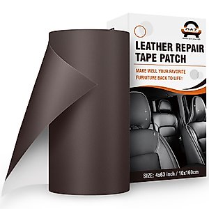 4X63 inch Self Adhesive Leather Repair Patch Tape, Leather Repair Kit for Furniture Sofa Car Seat Couch (Dark Coffee)
