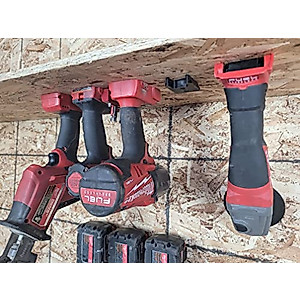 (10 Pack) Tool Holders / Mounts for Milwaukee M18 Tools - Commander Tool & Garage Organization (Black)