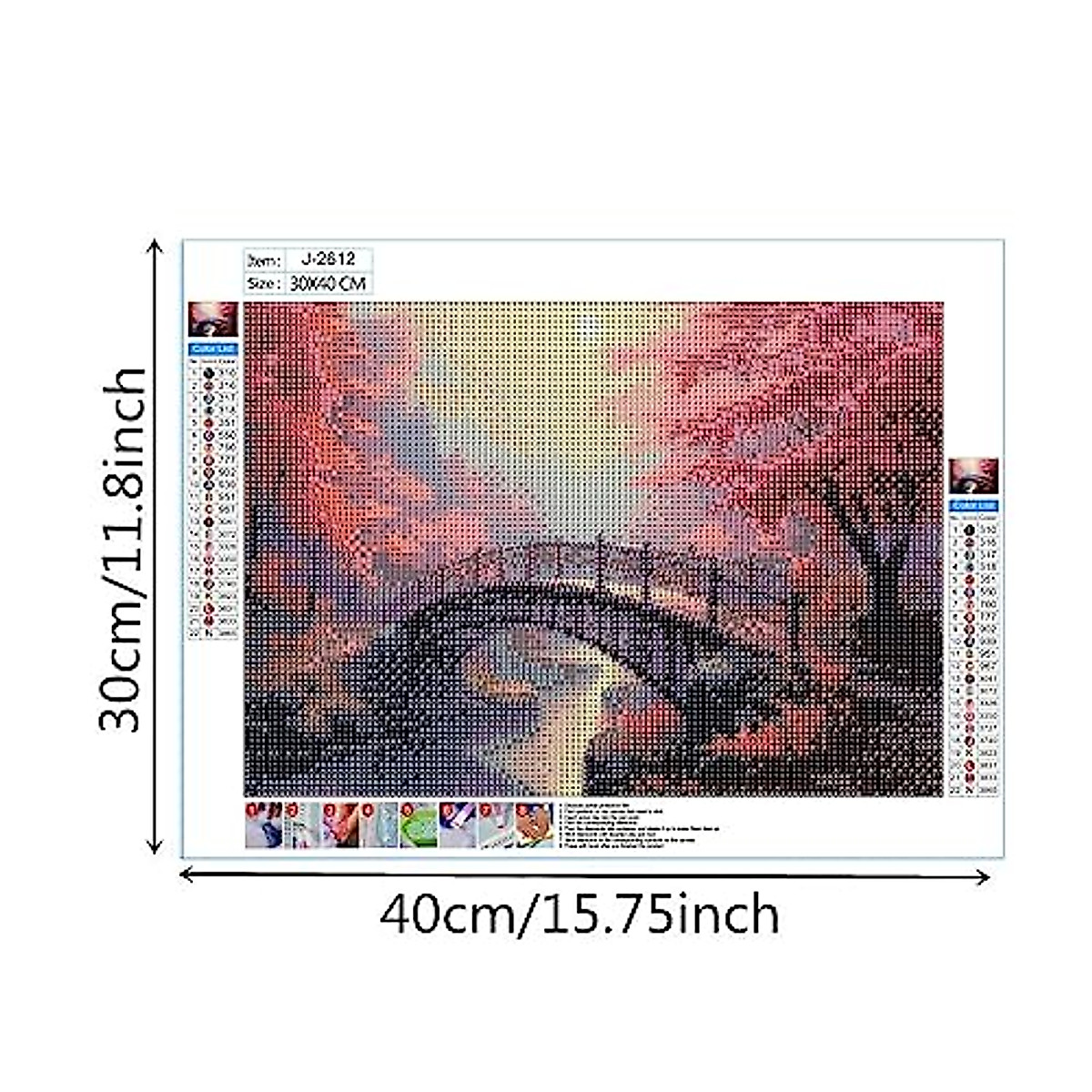 DIY 5D Diamond Art Painting Kit Cartoon Cross Stitch Diamond Art Painting Picture Kit Canvas Diamond Rhinestone Crystal Cross Stitch Embroidery Picture Adult Home Decor Wall Decor (arch bridge)