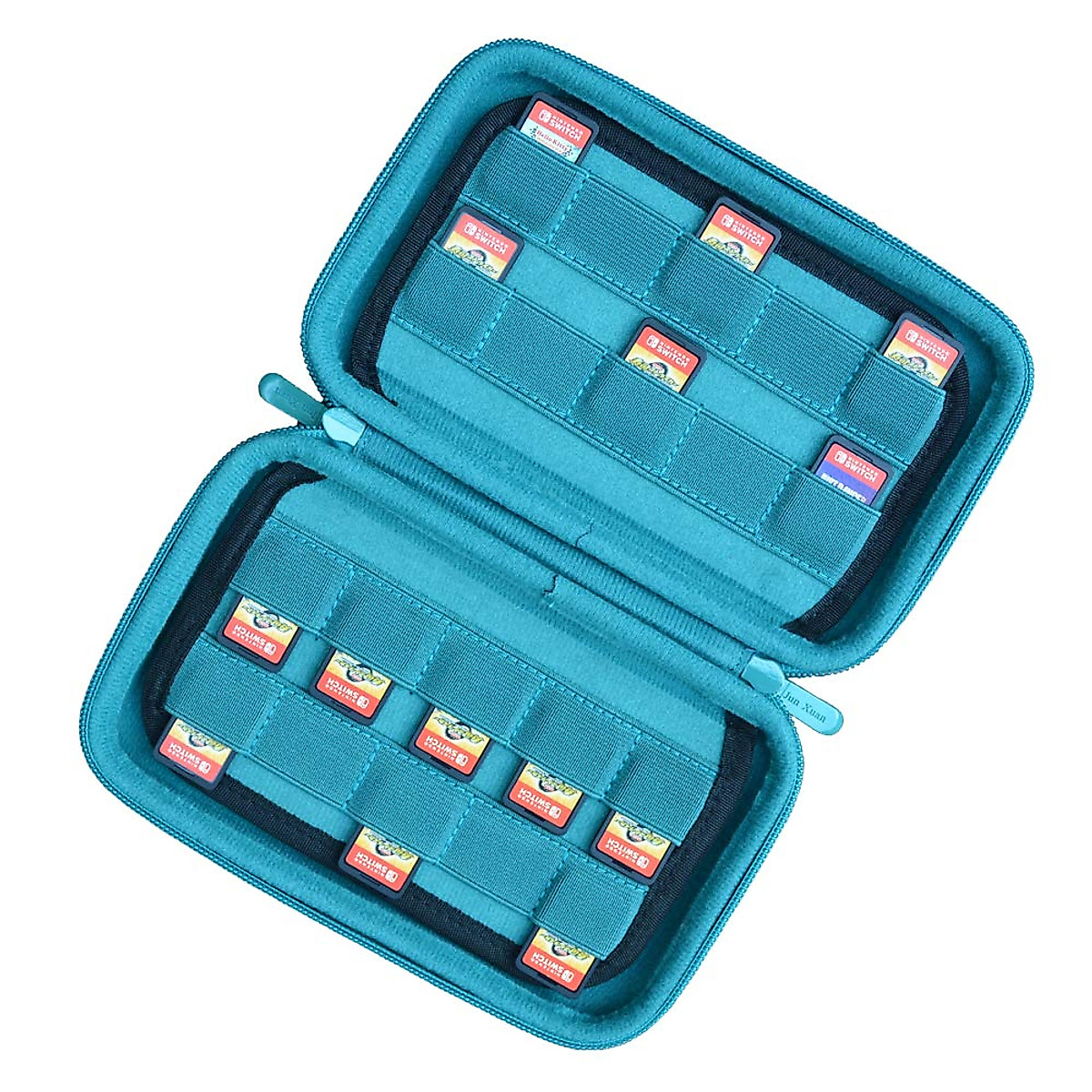 Deluxe Game Card Holder Case for 40 Nintendo Switch Games, Storage Case for Nintendo Switch Games and SD Cards -Turquoise