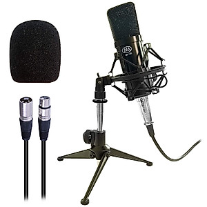 AxcessAbles MX-100 Professional Cardioid Studio Condenser XLR Microphone with AxcessAbles SF-101 Half Dome Isolation Shield for Streaming & Studio Recording