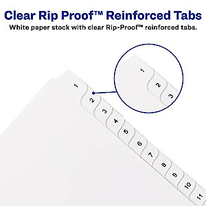 Avery 1-25 Legal Exhibit Dividers for 3 Ring Binders, 25-Tab Sets, Allstate Style, 5 Binder Divider Sets (24761)