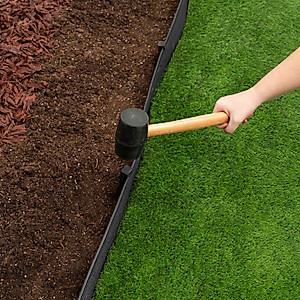 EasyFlex Composite Dig-in Landscape Edging with Anchoring Stakes, 4.5" Straight Top Edging, Garden Edging Border, 40 Foot Kit, Black